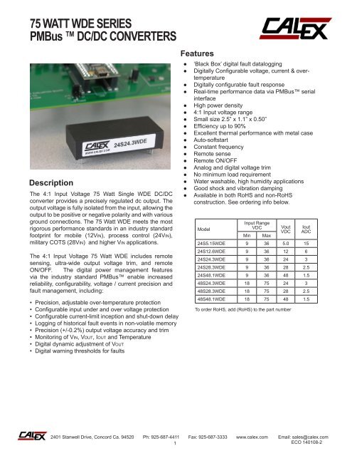 Click below for WDE Datasheets and Videos WDE Information