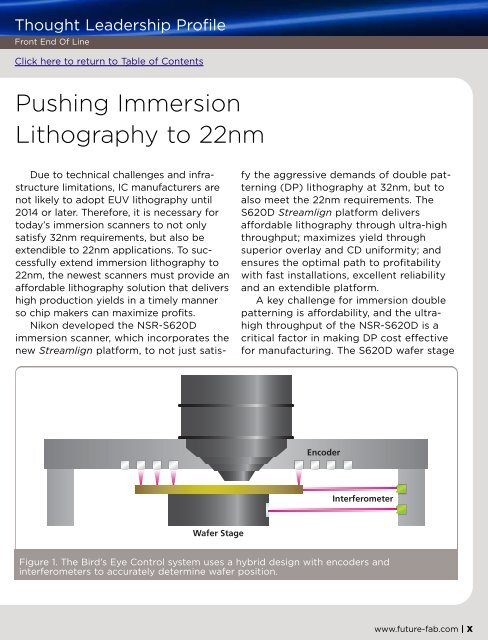Pushing Immersion Lithography to 22nm - Nikon Precision