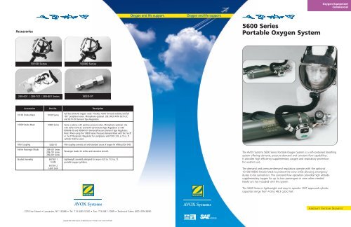 5600 Series Portable Oxygen System - AVOX Systems, Inc.