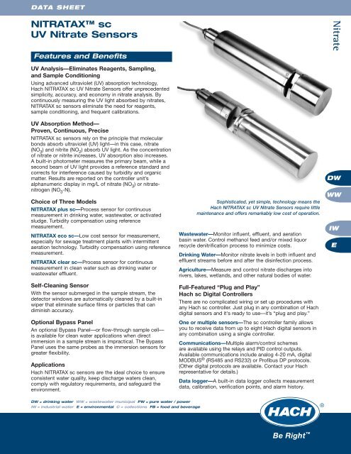 Nitratax UV Nitrate Sensor - Hach