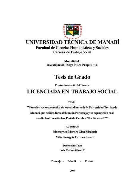 Tesis de Grado - Repositorio UTM - Universidad TÃ©cnica de ManabÃ­