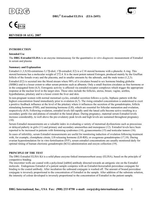DRG Estradiol ELISA (EIA-2693) REVISED 10 ... - DRG International