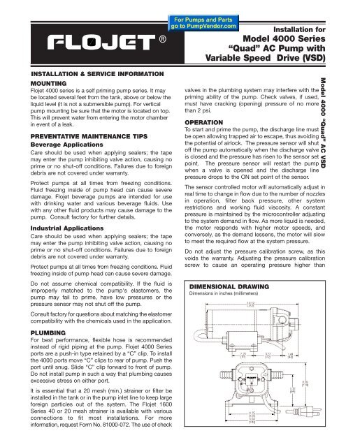 â Quadâ AC Pump with Variable Speed Drive - Xylem Flow Control