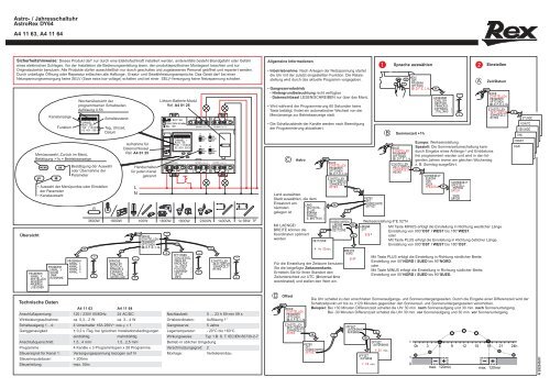 A B C D Astro- / Jahresschaltuhr AstroRex DY64 A4 11 63, A4 11 64