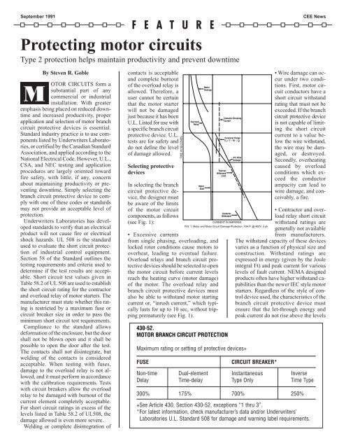 Protecting motor circuits - Cooper Bussmann