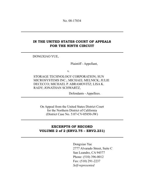 08-17034 Excerpts of Record Volume 2 - American-Justice.org