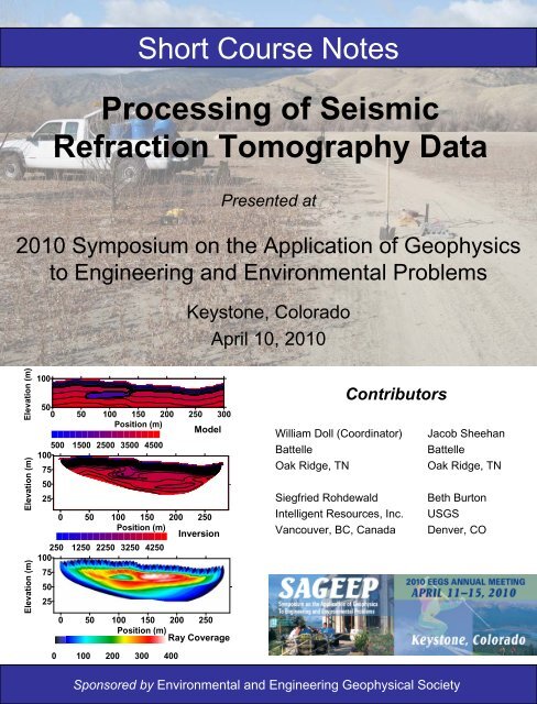 SAGEEP 2010 manual - Rayfract Seismic Refraction Tomography