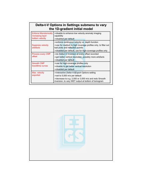 WET tomography options in