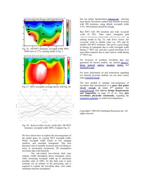 Next we show WET output w