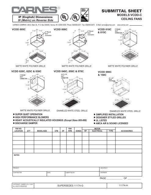 VCDD Ceiling Submittal - Carnes Company