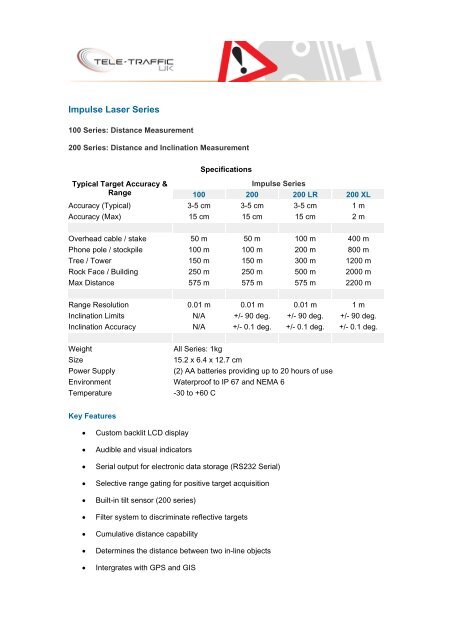 Specification - Tele-Traffic