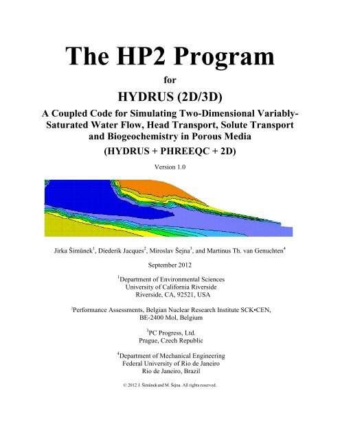 The HP2 Program for HYDRUS (2D/3D) - PC-Progress