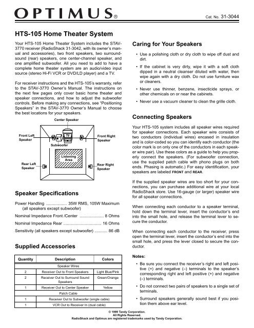 HTS-105 Home Theater System - Radio Shack