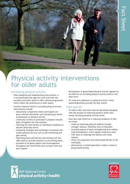 Physical activity interventions for older adults - BHF National Centre ...