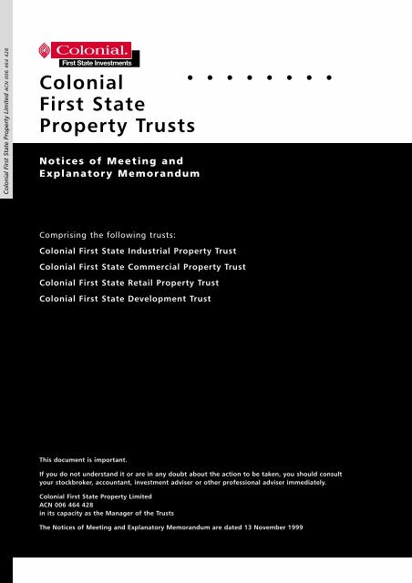 Colonial First State Property Trusts - First State Investments