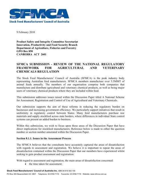 STOCK FOOD SUPPLIER DECLARATION FORM - sfmca