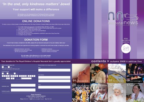 Neonatal News Autumn 2008 - The Royal Children's Hospital