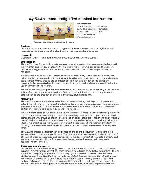 hipDisk: a most undignified musical instrument - Danielle Wilde