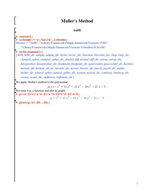 Muller's Method - CBU