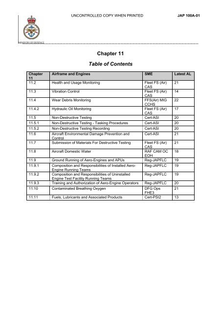 Chapter 11 - Military Aviation Authority