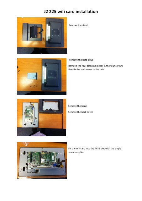 J2 225 wifi card installation