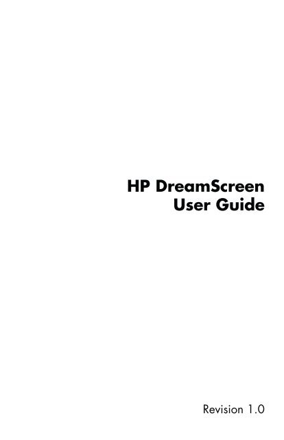 HP DreamScreen User Guide - Hewlett Packard