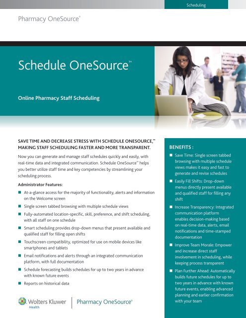 Schedule OneSourceâ ¢ - Pharmacy OneSource