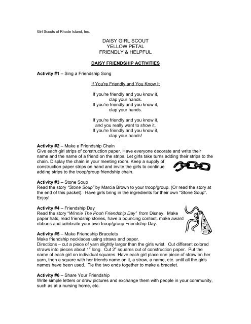 Girl Scout Daisy Petals Names