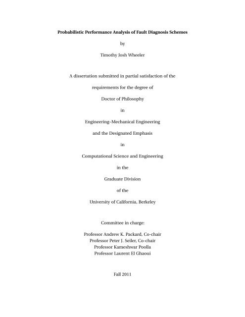 Probabilistic Performance Analysis of Fault Diagnosis Schemes