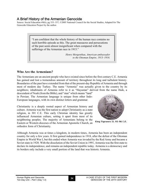 A Brief History of the Armenian Genocide