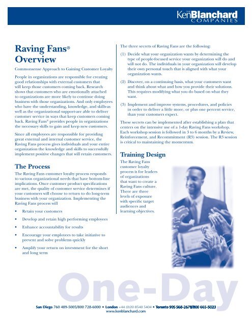 Raving Fans Overview MK0320.indd - Ken Blanchard