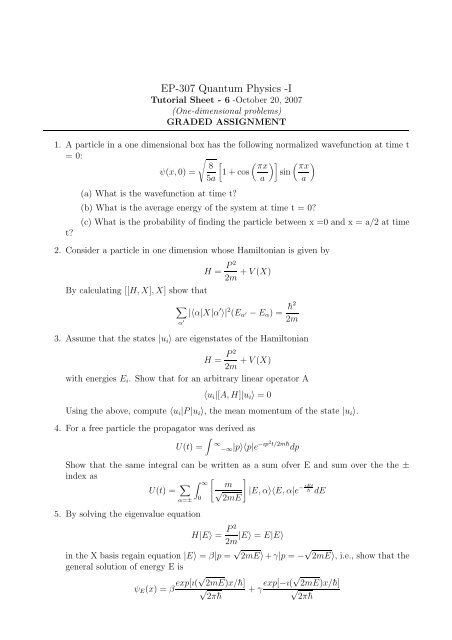 Quantum Mechanics Equations Sheet Quantum Mechanics Equations Sheet