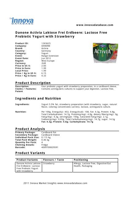 View product details and photos from the Innova Database on ...