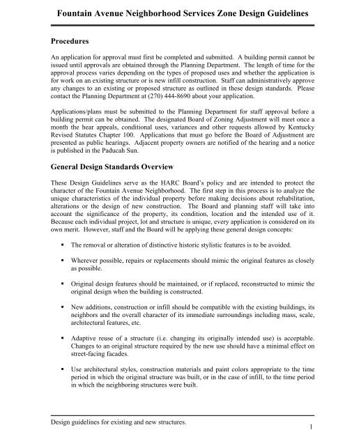 Fountain Avenue Neighborhood Services Zone Design Guidelines