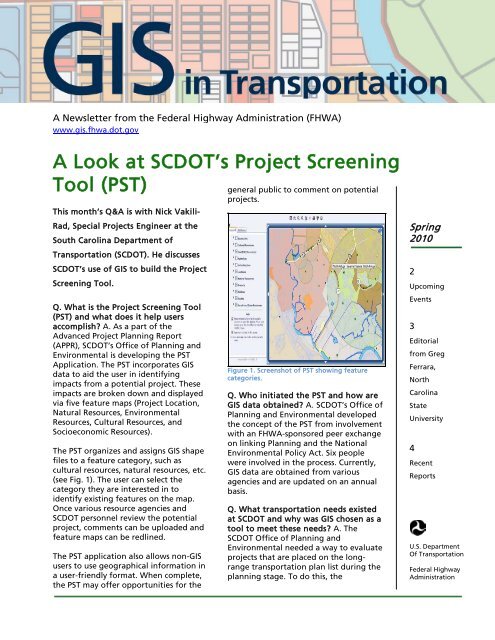 A Look at SCDOT's Project Screening Tool - GIS in Transportation ...