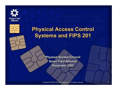 Physical Access Control Systems and FIPS 201 Physical Access ...