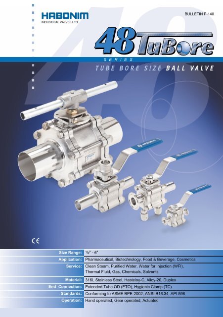 TUBE BORE SIZE BALL VALVE - Habonim