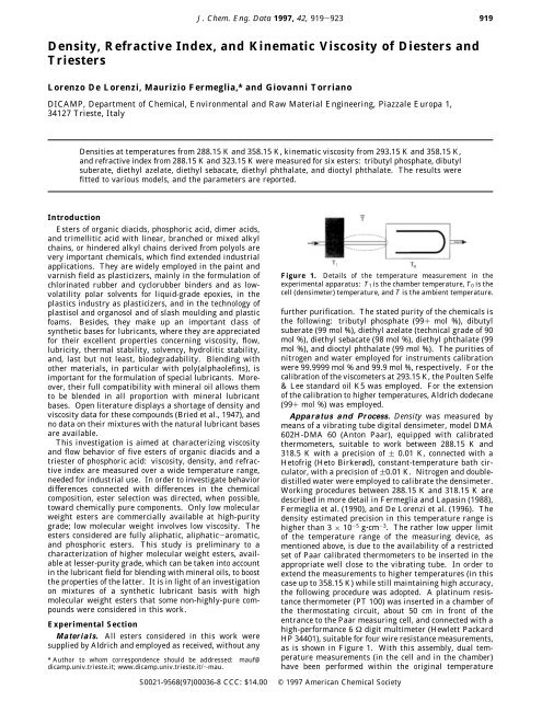 Density, Refractive Index, and Kinematic Viscosity ... - ResearchGate