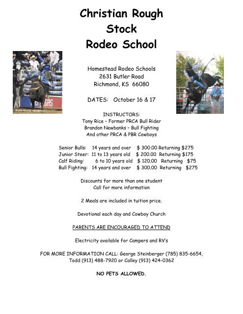Christian Rough Stock Rodeo School - Kjba.org