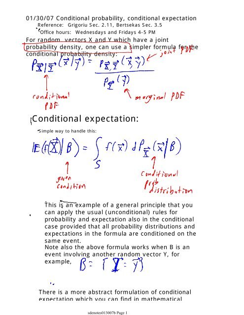 Conditional expectation: Conditional expectation:
