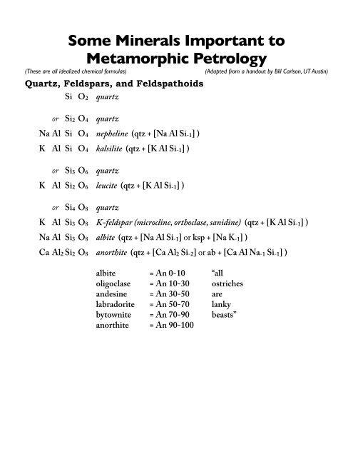 Mineral Formulas.pdf - Geology