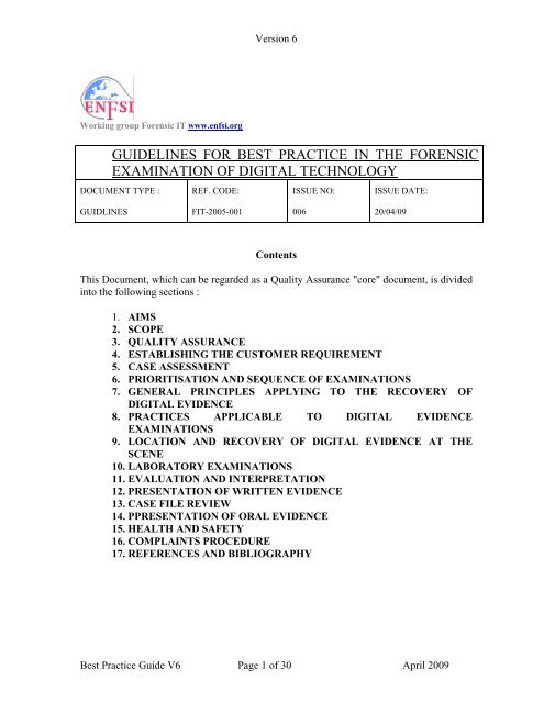Forensic IT Best Practice Guide - ENFSI