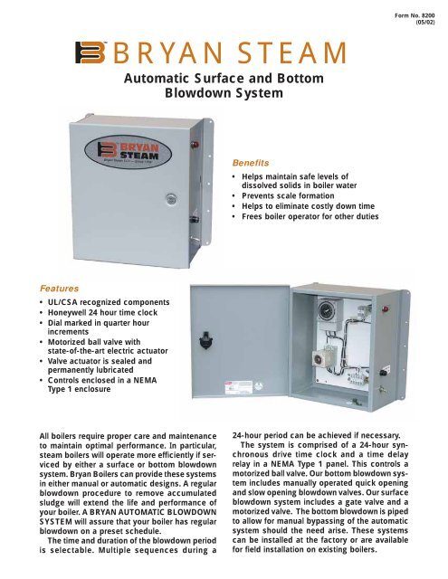 Automatic Surface and Bottom Blowdown Systems - Bryan Boilers