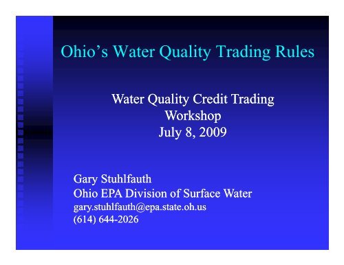 Ohio's Water Quality Trading Rules - Conservation Technology ...