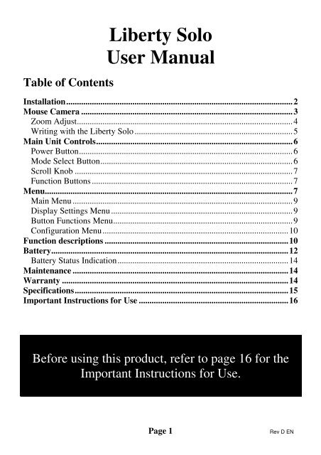 Liberty Solo user guide EN.pdf - Freedom Vision