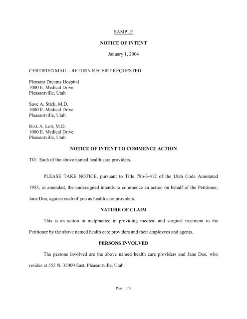 What Is A Notice Of Intention To Commence Proceedings - Infoupdate.org