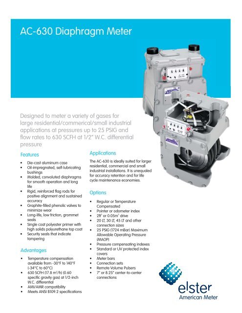 AC-630 Diaphragm Meter - Elster American Meter