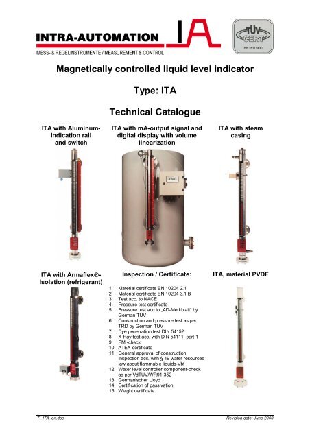 ITA Technical Catalogue