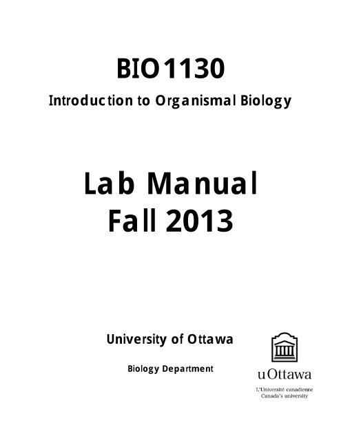 BIO1130 - Lab manual 2013 Individual chapters - Salinella