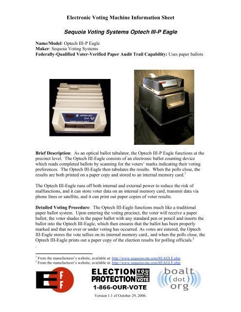 Sequoia Voting Systems Optech III-P Eagle